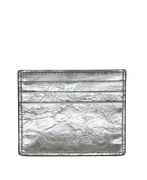 HYER GOODS Italian Leather Certo Card Wallet - Silver