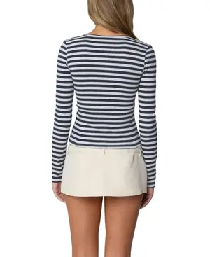 EDIKTED Buttoned Up Layered Striped Top