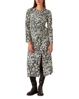 Whistles Cut Stems Ruched Side Dress