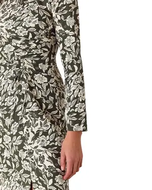 Whistles Cut Stems Ruched Side Dress