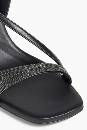 Brunello Cucinelli Bead-embellished Leather Slingback Sandals