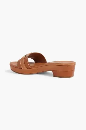 FERRAGAMO Philein Embellished Leather Mules