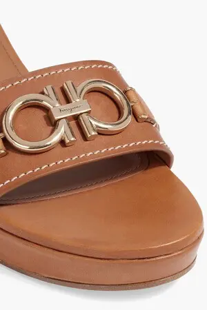 FERRAGAMO Philein Embellished Leather Mules