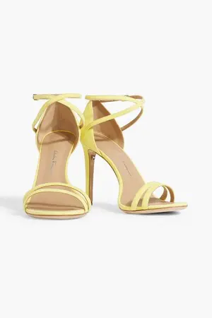 FERRAGAMO Ines X5 Suede Sandals - Pastel Yellow