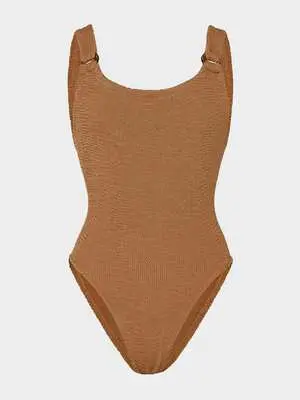 Hunza G Domino One Piece Swimsuit - Metallic Cocoa