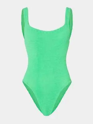 Hunza G Square Neck Swimsuit Lime