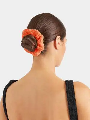 Hunza G Crinkle Scrunchie - Orange