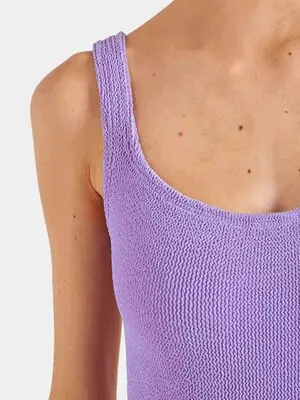 Hunza G Square Neck Swimsuit - Crinkle Lilac