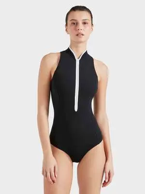 Hunza G Katya Upf 50+ Swimsuit - Black/white