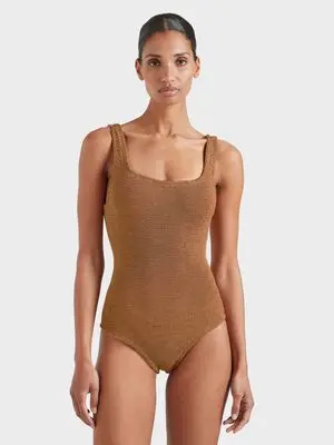 Hunza G Coverage Square Neck One Piece Swimsuit