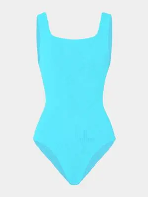 Hunza G Coverage Square Neck One Piece Swimsuit - Aqua