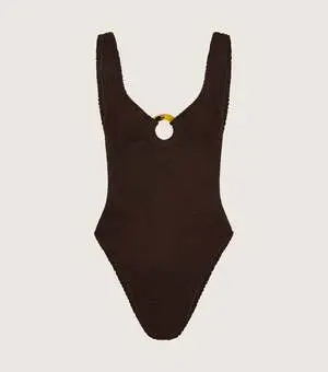 Hunza G Hunza G Domino Swimsuit Metallic Chocolate