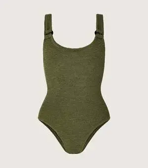 Hunza G Hunza G Domino Swimsuit Metallic Moss