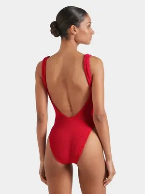 Hunza G Square Neck Swim - Crinkle Red