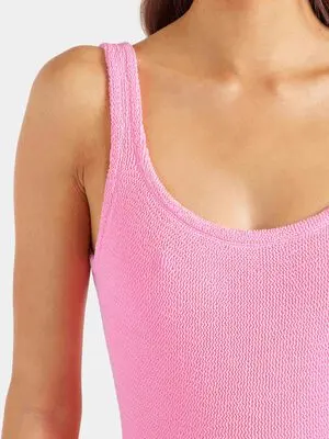 Hunza G Square Neck One Piece Swimsuit - Crinkle Bubblegum