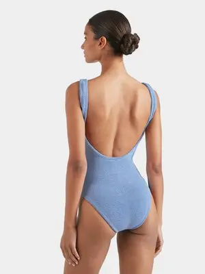Hunza G Square Neck One Piece Swimsuit - Cornflower