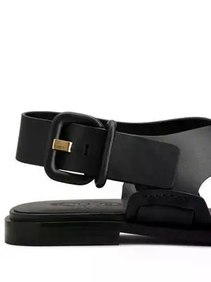 TOD'S Leather Sandals - Black