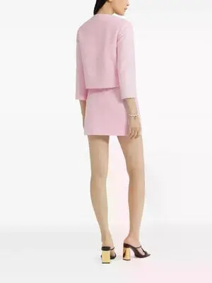PATOU Collarless Bouclé Jacket - Pink