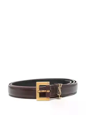 Saint Laurent Cassandre Thin Belt - Brown