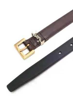 Saint Laurent Cassandre Leather Belt - Red