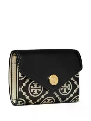 Tory Burch Monogram-pattern Wallet - Black