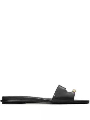 Tory Burch Pierced Flat Sandals - Black