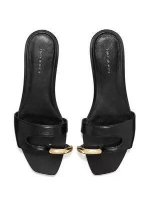 Tory Burch Pierced Flat Sandals - Black
