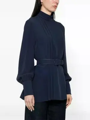 Valentino Garavani Cady Belted Blouse - Blue