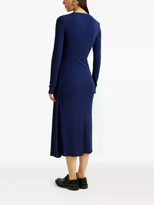 Erdem Long-sleeved Draped Midi Dress - Blue