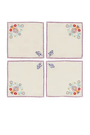 BODE Garden Party Cocktail Napkins In Cream