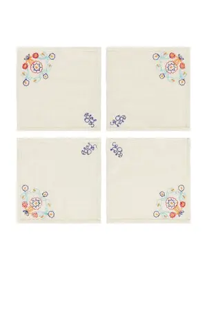BODE Garden Party Cocktail Napkins In Cream