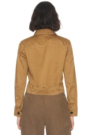 Saint Laurent Cropped Belted Jacket - Chatain