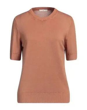 CIRCOLO 1901 Virgin Wool Short Sleeve Sweater - Tan