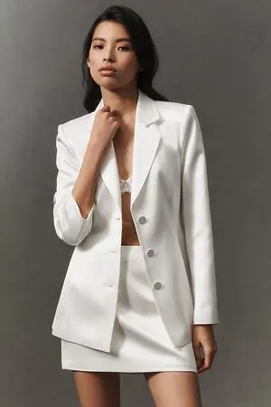 MARE MARE Vienna Structured Pinched Blazer Jacket - White