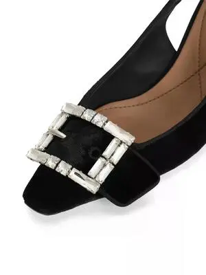 Dolce & Gabbana Crystal-buckle Slingback Pumps - Black
