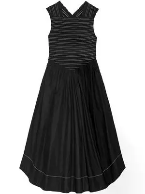 GANNI Smocked Dress - Black