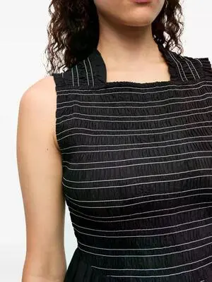 GANNI Smocked Dress - Black