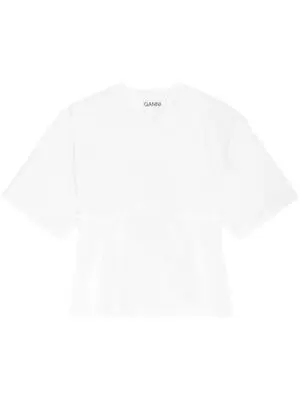 GANNI Appliqué Detail T-shirt - White