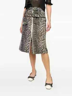 GANNI Leopard-print Skirt