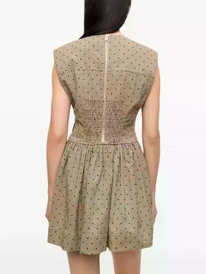 GANNI Polka Dot-print Mini Dress - Neutrals