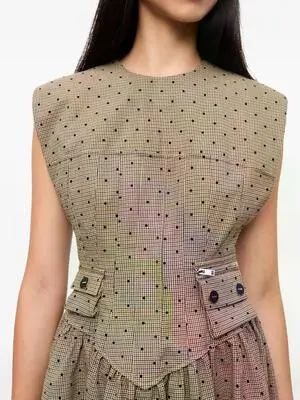 GANNI Polka Dot-print Mini Dress - Neutrals