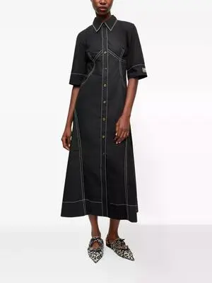 GANNI Contrasting Shirtdress