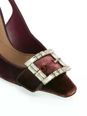 Dolce & Gabbana Crystal-buckle Slingback Pumps - Red