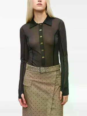 GANNI Semi-sheer Long Sleeve Top