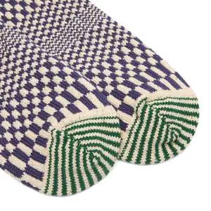 ROTOTO Warped Checker Crew Socks
