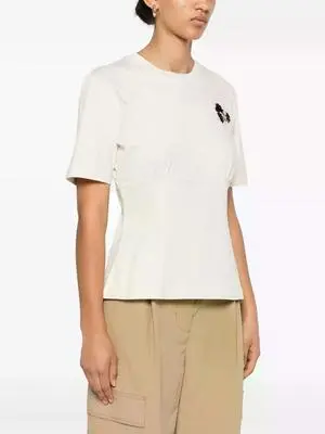 Moncler Hand-beaded Cotton T-shirt - Neutrals