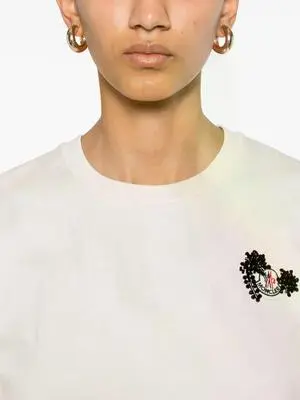 Moncler Hand-beaded Cotton T-shirt - Neutrals