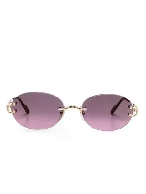 CARTIER Oval-frame Sunglasses - Gold