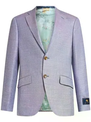 Etro Herringbone Pattern Blazer - Purple