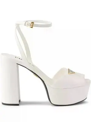 Prada Platform Leather Sandals - White